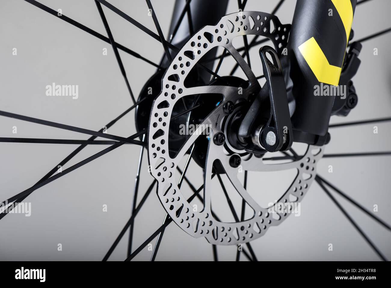 Closeup the disc break system of the moutain bike Stock Photo - Alamy