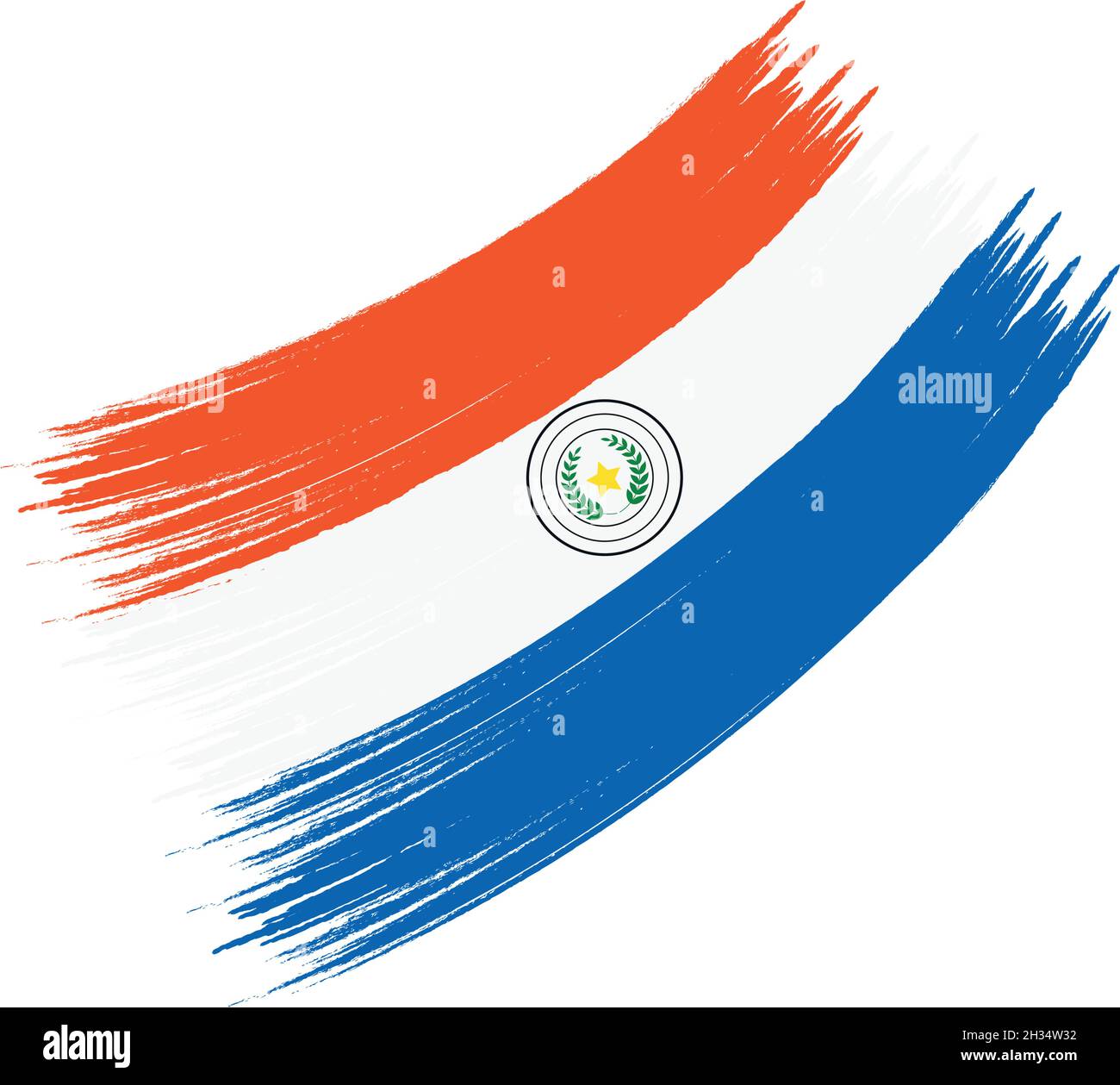 Paraguay flag painted country icon Stock Vector Image & Art - Alamy