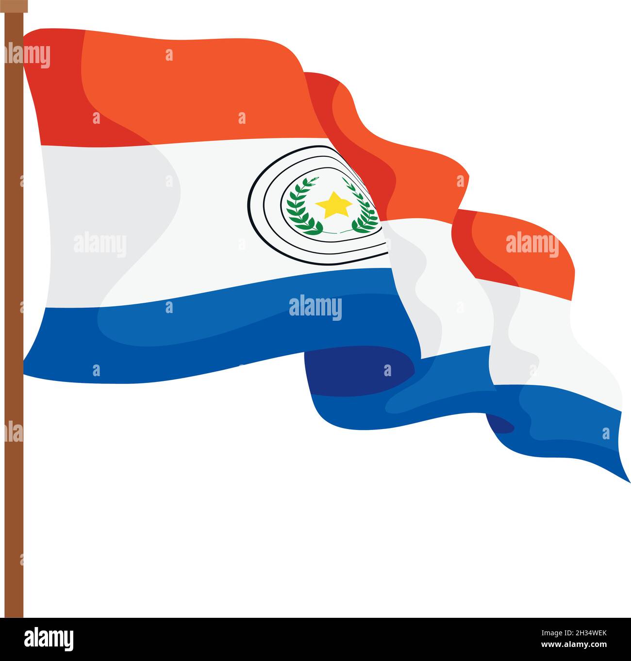 Paraguay flag waving Stock Vector Images - Alamy
