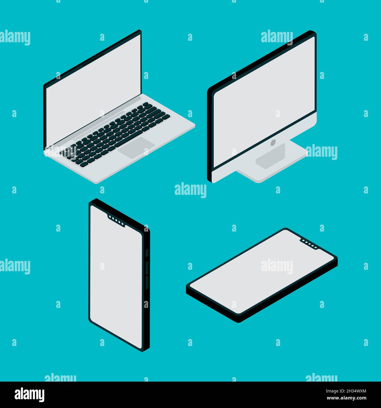 four technology devices electronic icons Stock Vector Image & Art - Alamy
