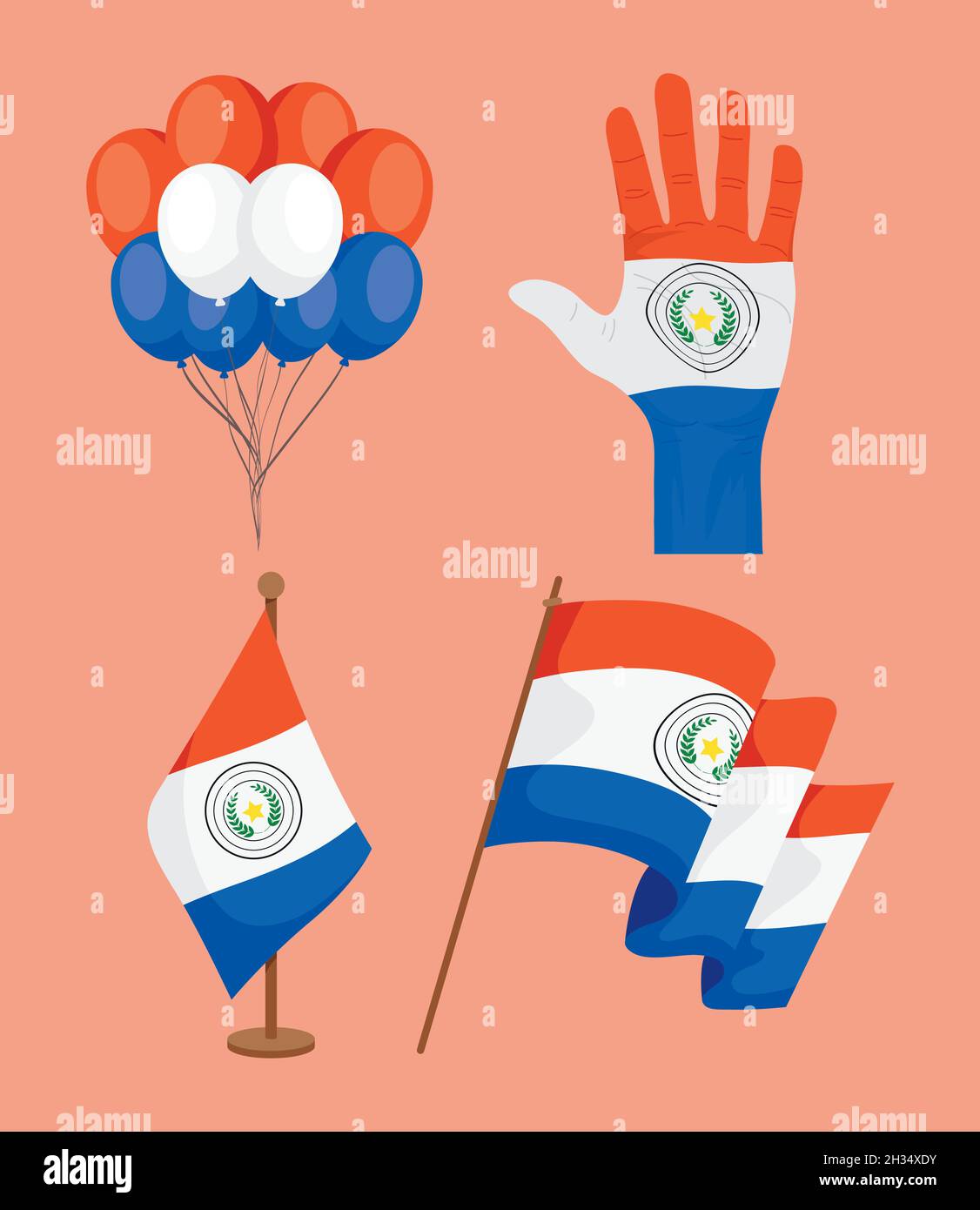 Paraguay country set four icons Stock Vector Image & Art - Alamy