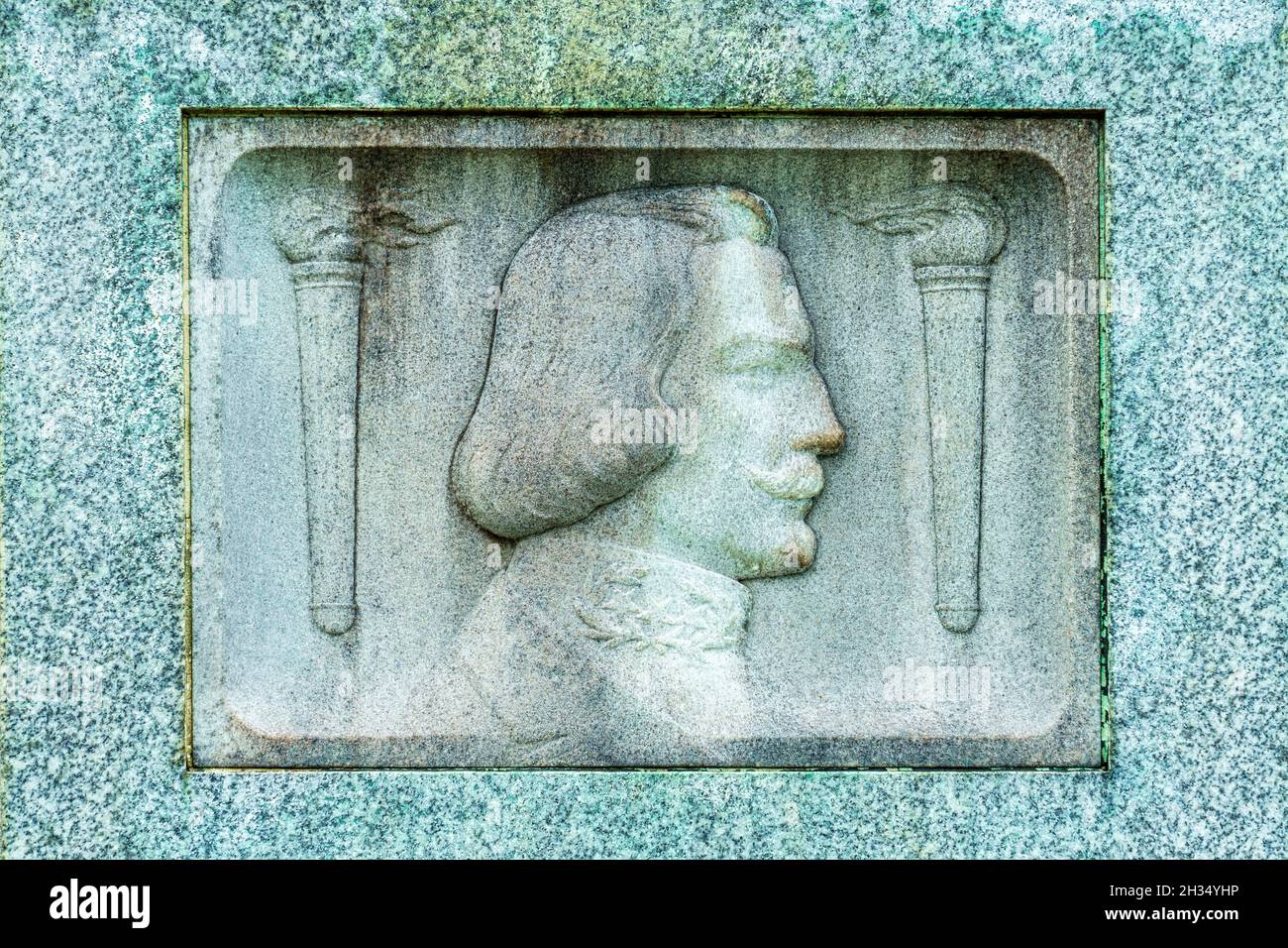 Relief sculpture of General Albert Sidney Johnston on the Confederate ...