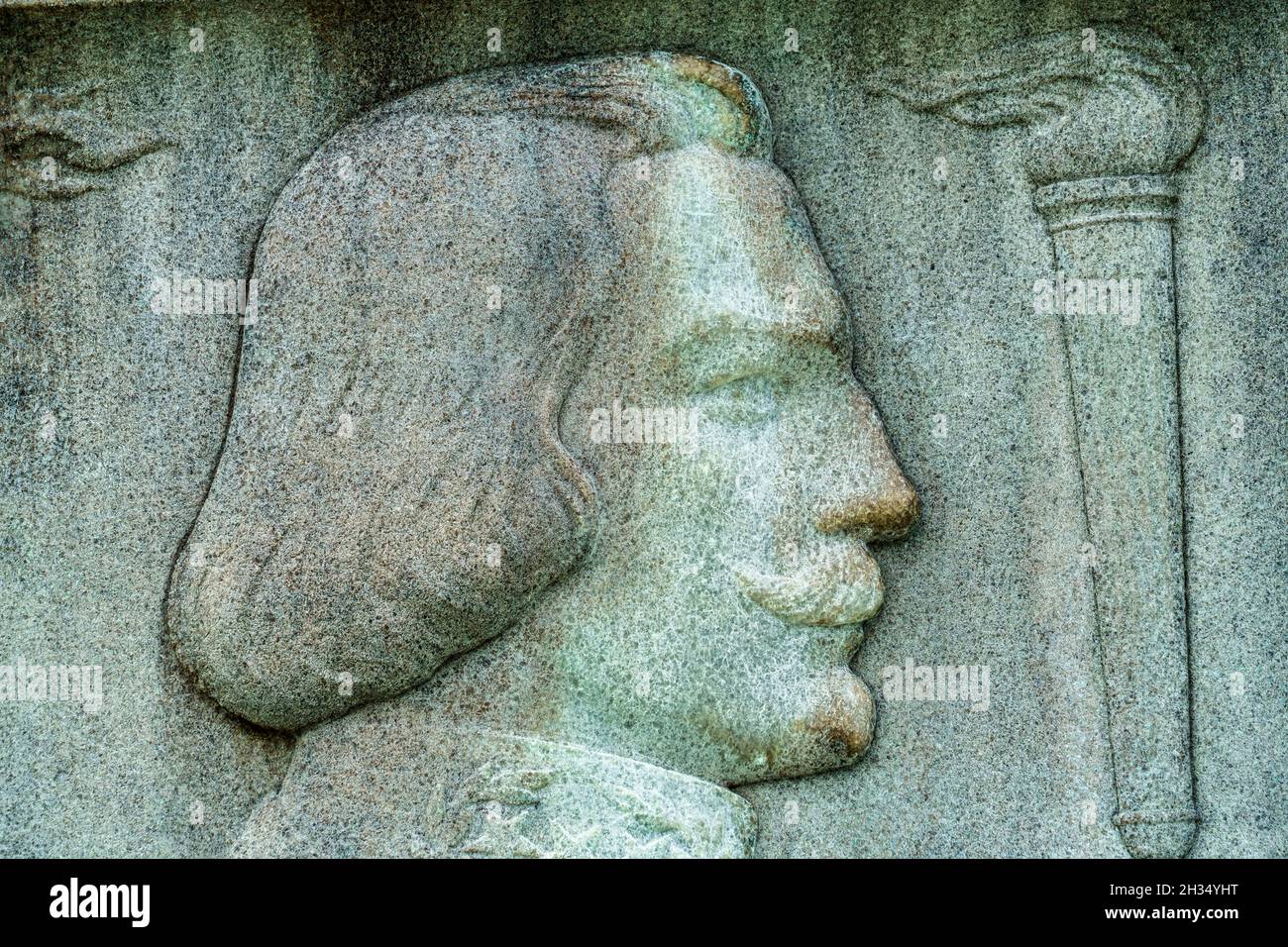 Relief sculpture of General Albert Sidney Johnston on the Confederate ...
