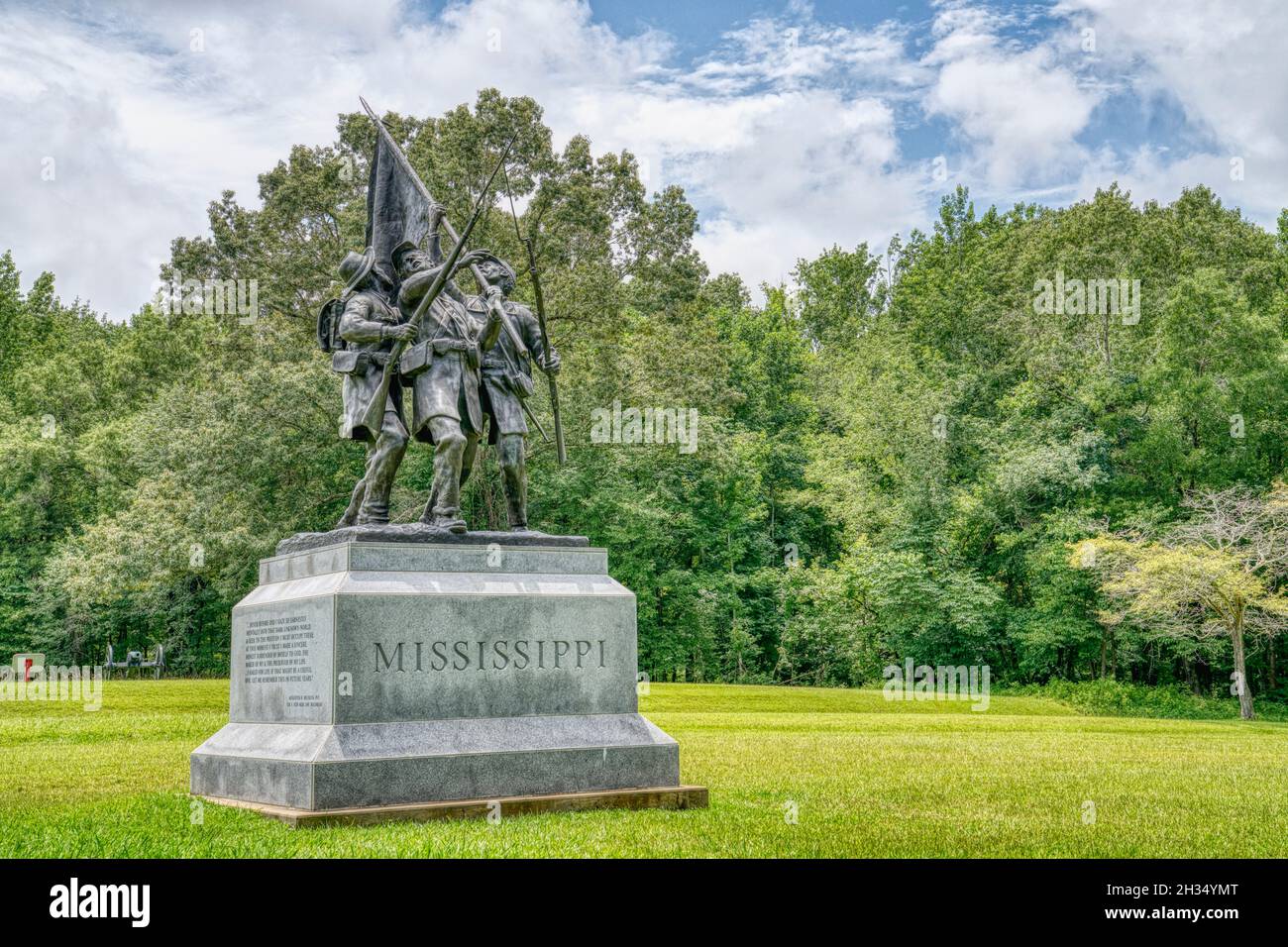 The Mississippi Monument at Rhea Field on the battlefield of Shiloh ...