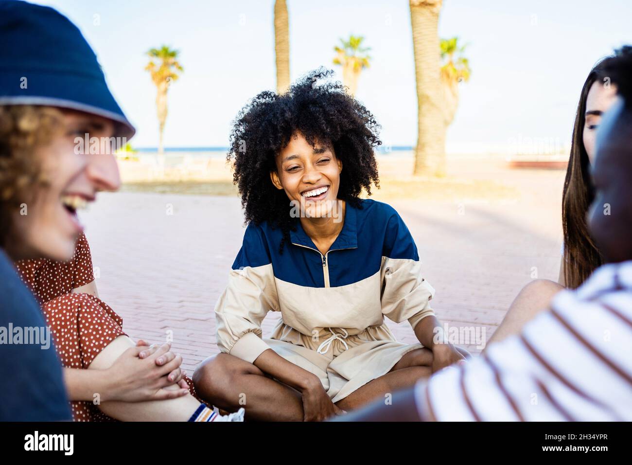 Mixed race friends hanging out hi-res stock photography and images - Alamy