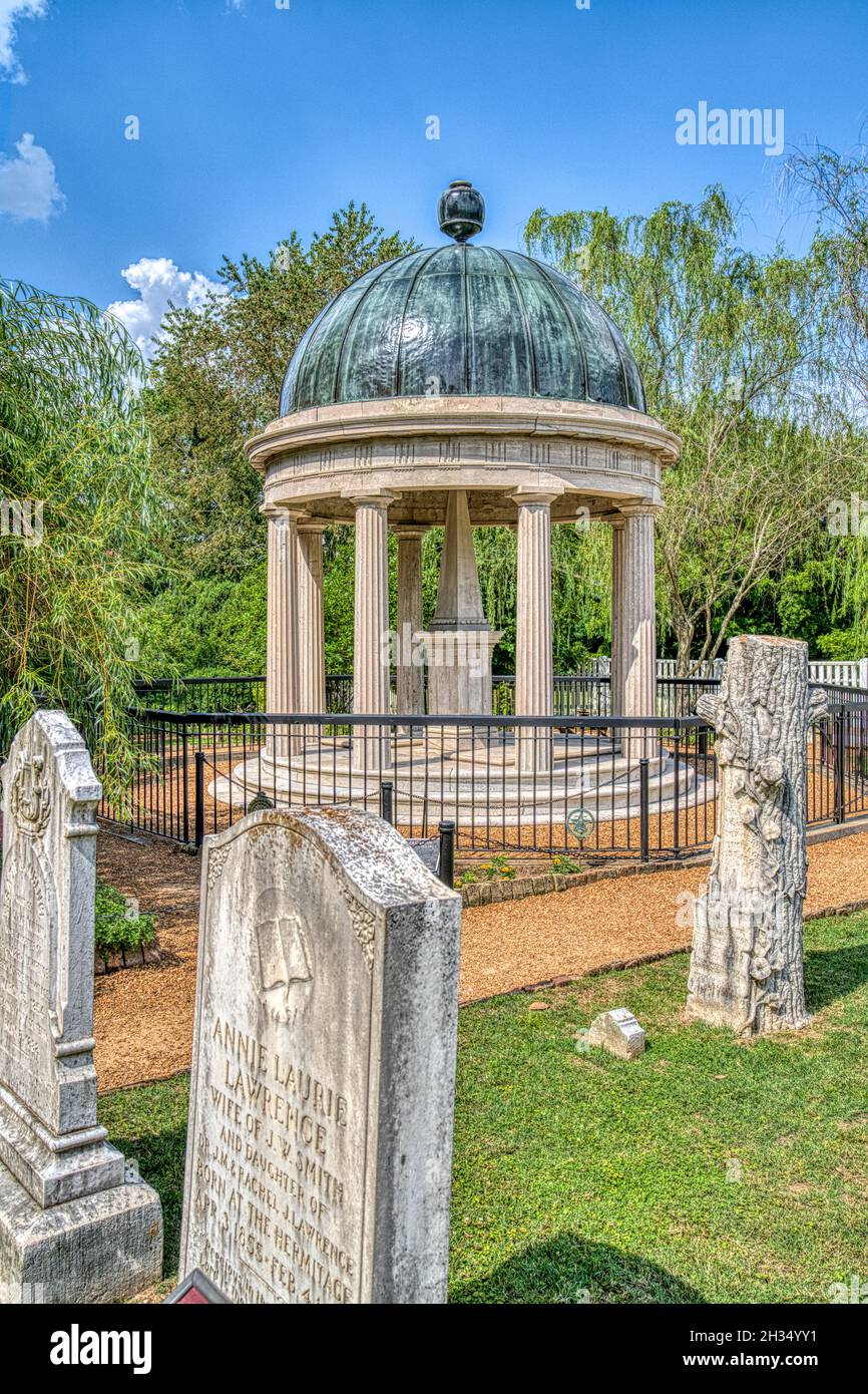 The graveyard section of the garden of Andrew Jackson’s Hermitage in ...