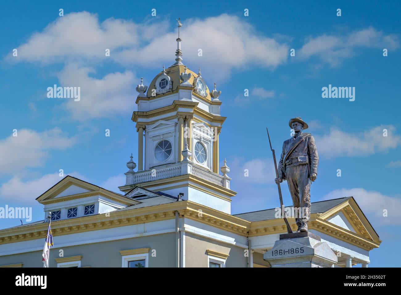 A Confederate Monument stands outside the historic Burke County ...