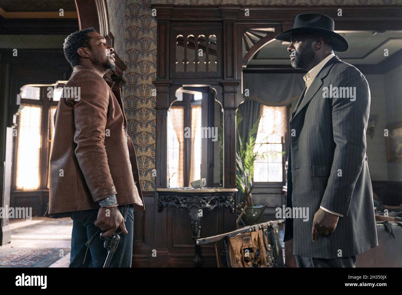 THE HARDER THEY FALL, from left: Jonathan Majors, Idris Elba, 2021. ph ... THE HARDER THEY FALL, from left: Jonathan Majors, Idris Elba, 2021. ph ...