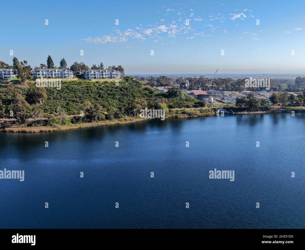 Miramar reservoir in the Scripps Miramar Ranch community, San Diego ...