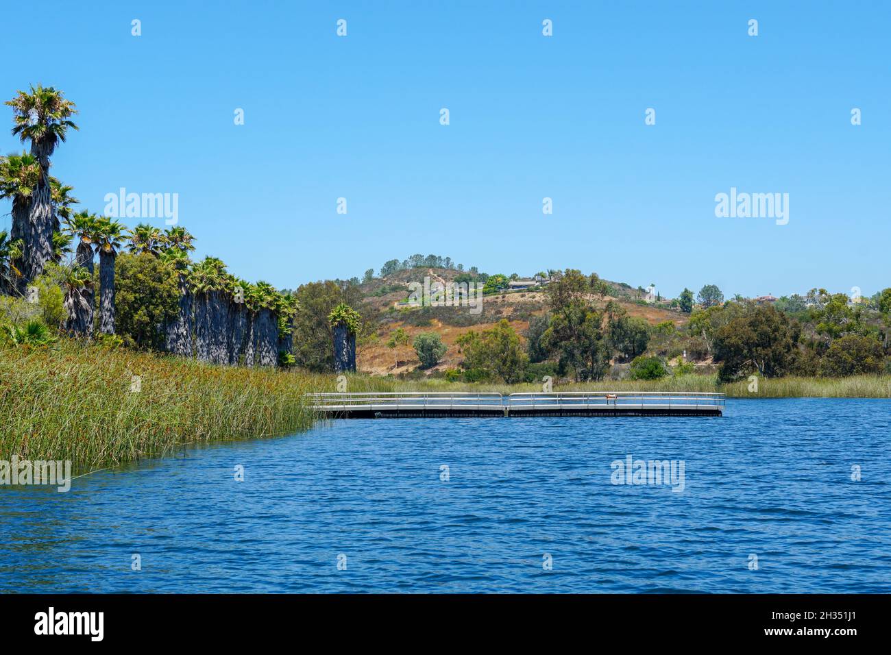 Miramar reservoir in the Scripps Miramar Ranch community, San Diego ...