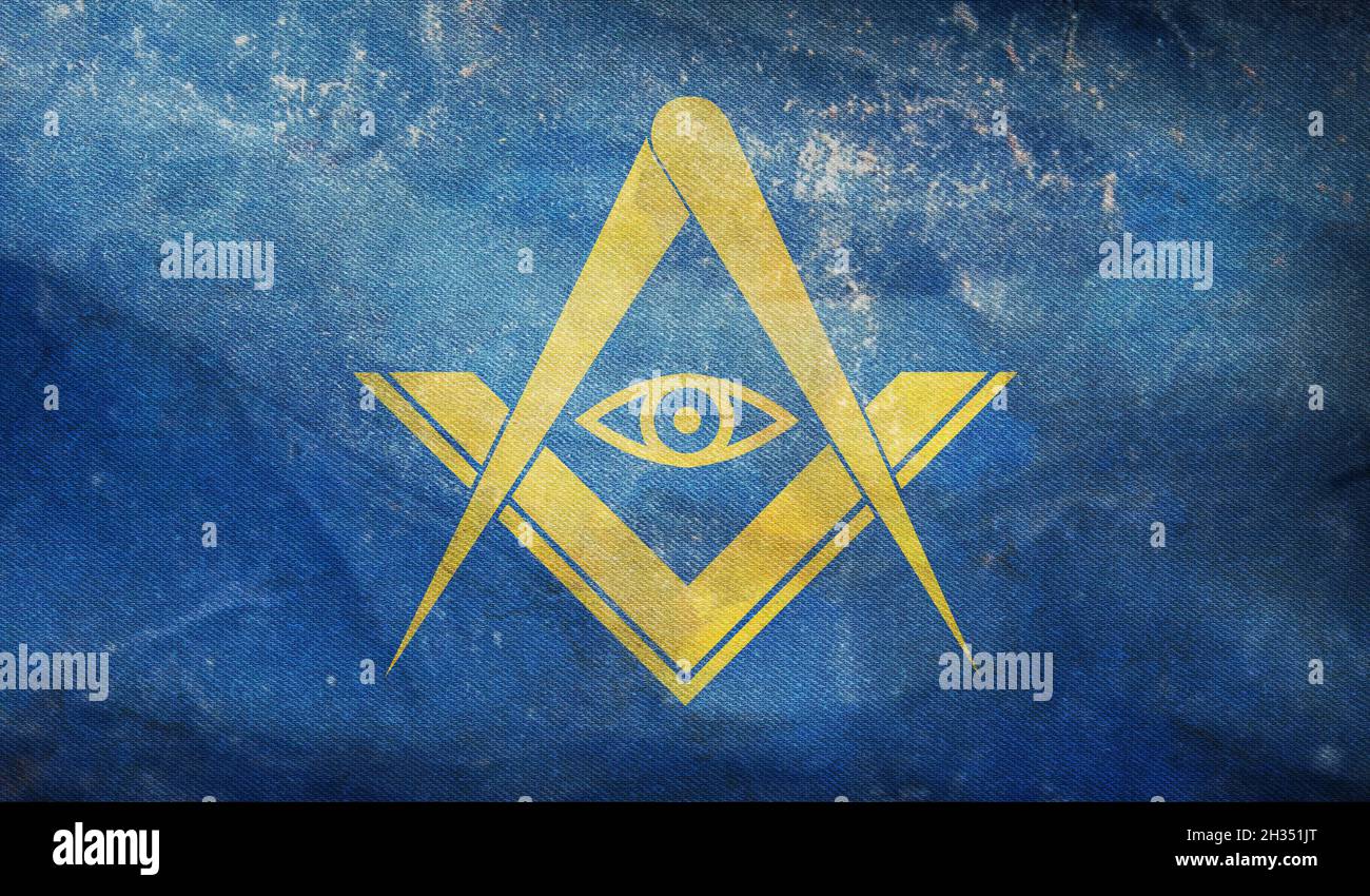 Top view of masonic flag, no flagpole. Plane design, layout. Flag ...