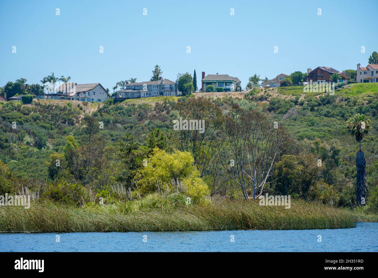 Miramar reservoir in the Scripps Miramar Ranch community, San Diego ...