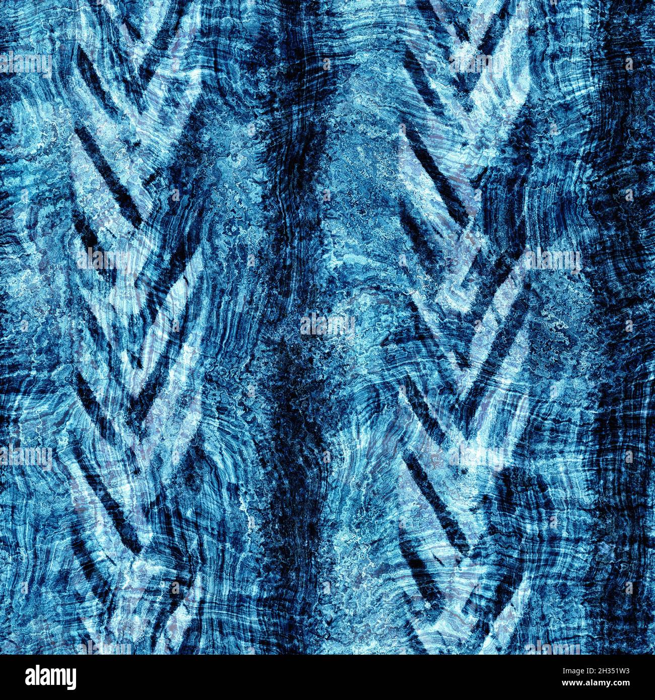 Seamless indigo block print texture on navy blue woven effect ...