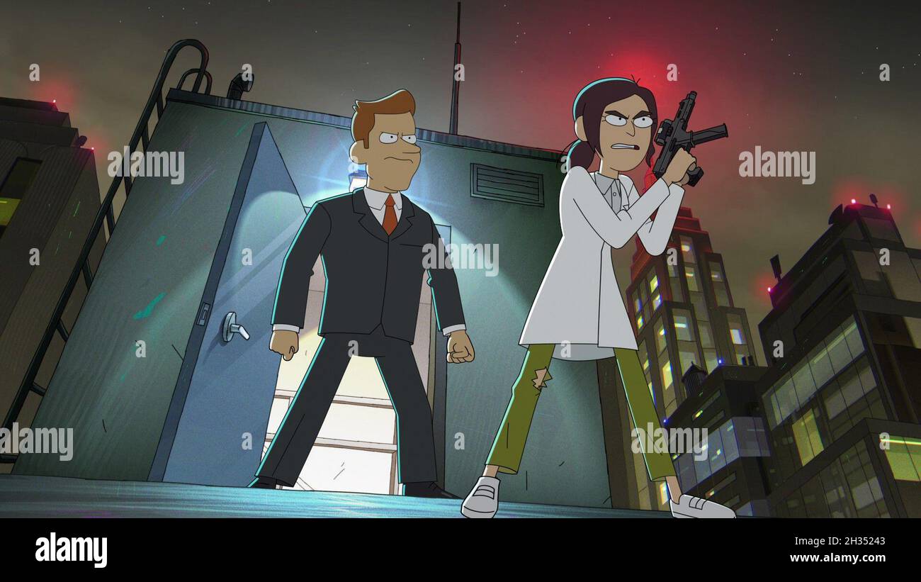 INSIDE JOB, from left: Brett Hand (voice: Clark Duke), Reagan Ridley ...