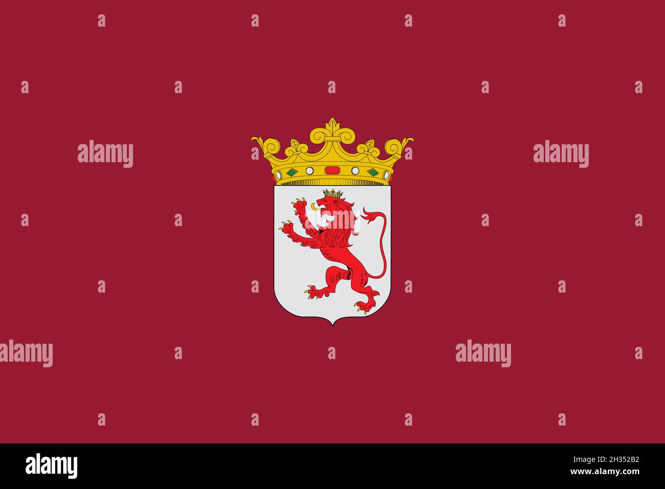 Top view of flag Leon, Spain. Spanish travel and patriot concept. no ...