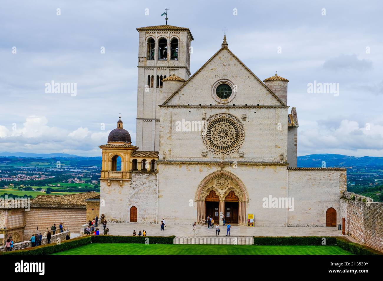 The facade of the upper church of the Basilica of Saint Francis of ...