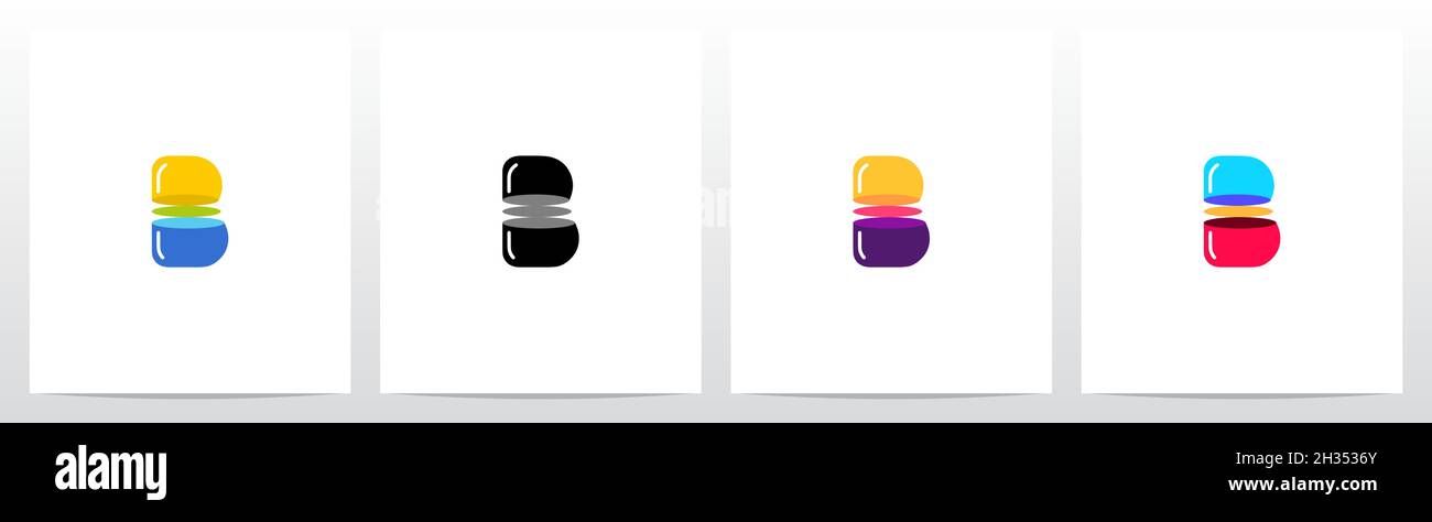 Alphabet Sliced Into 3 Letter Logo Design B Stock Vector Image & Art ...