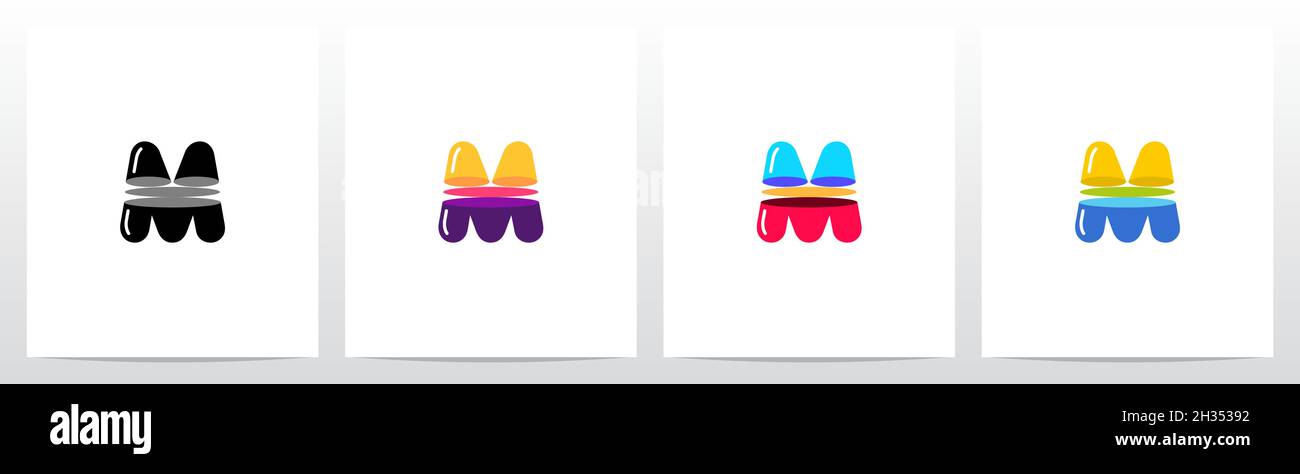Alphabet Sliced Into 3 Letter Logo Design M Stock Vector Image & Art ...
