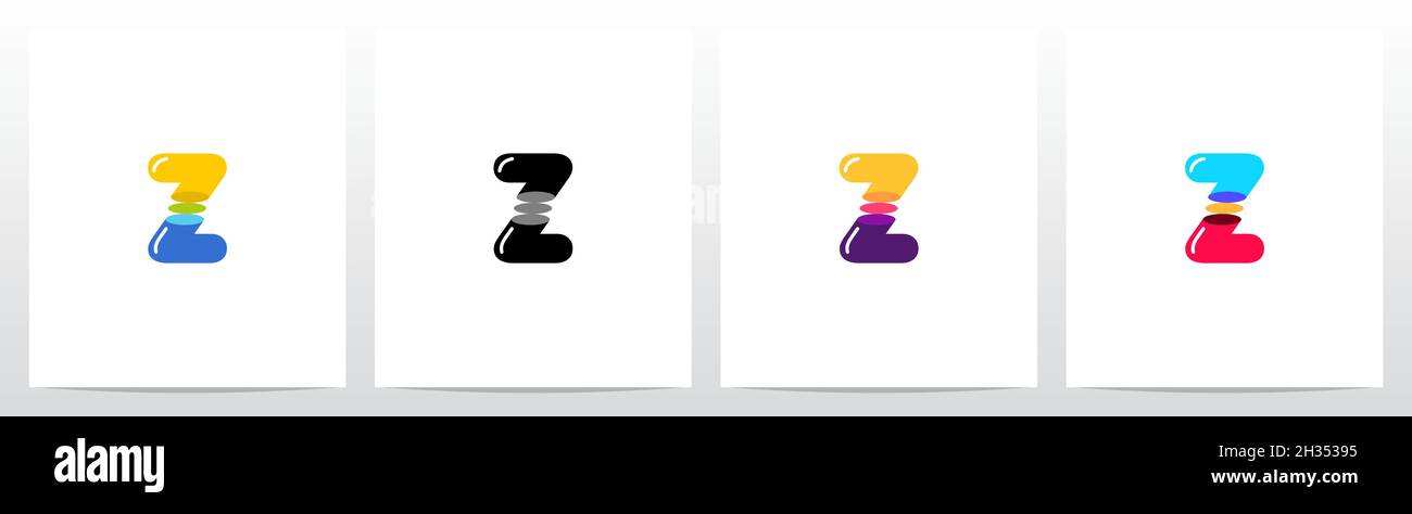 Alphabet Sliced Into 3 Letter Logo Design Z Stock Vector Image & Art ...