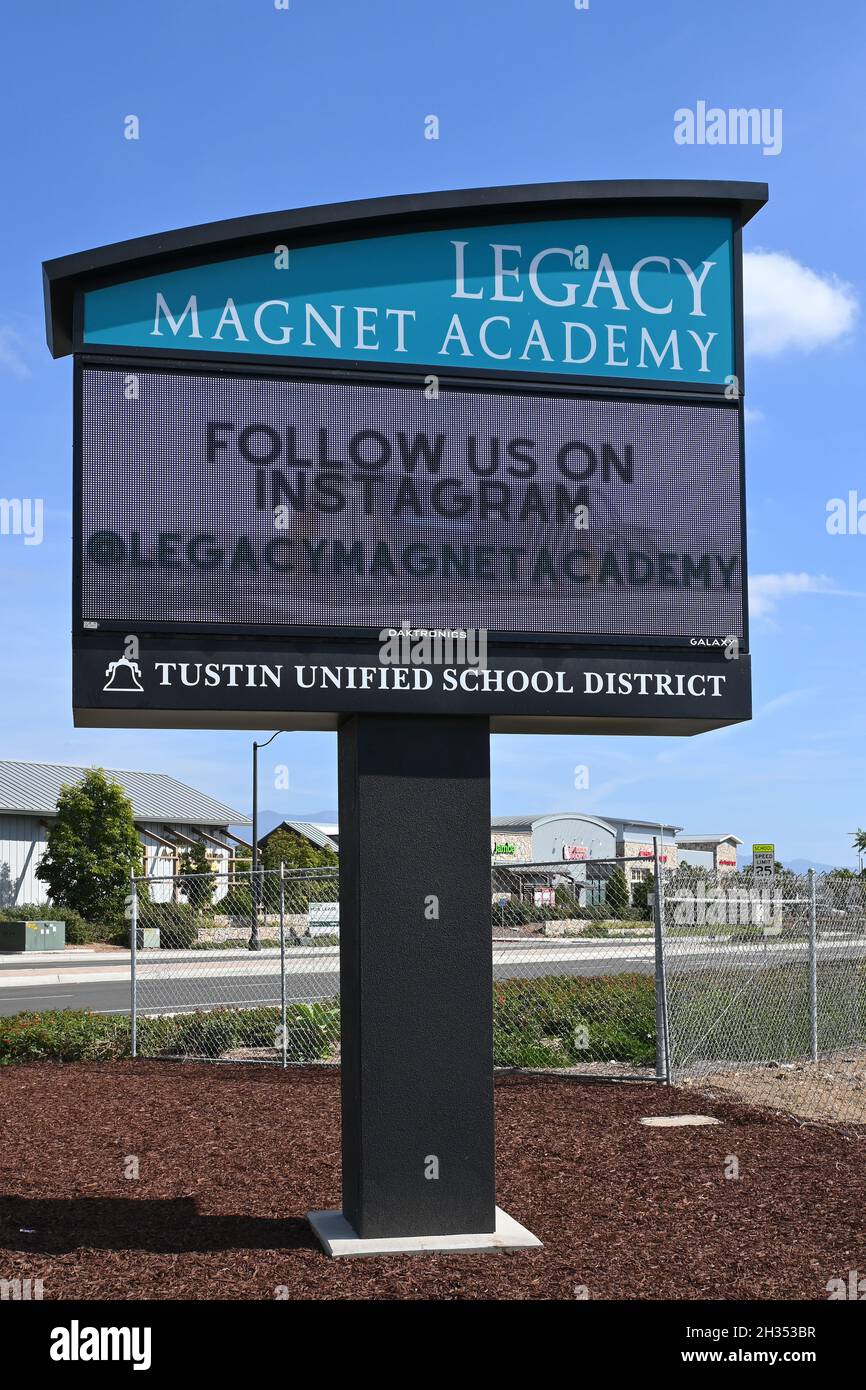 TUSTIN, CALIFORNIA - 24 OCT 2021: Electronic sign at Legacy Magnet ...