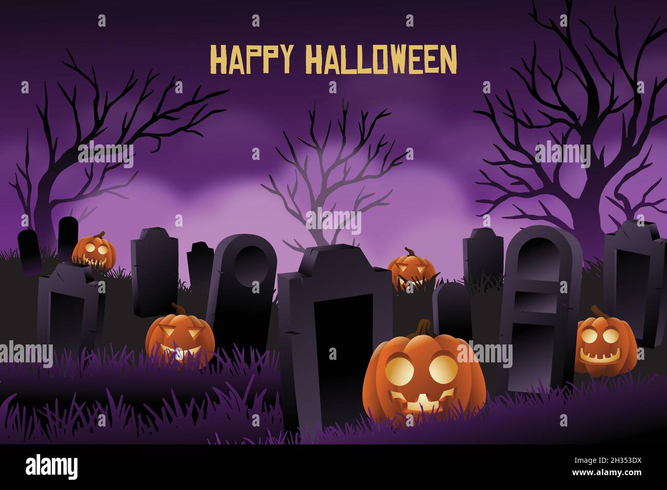 spooky realistic halloween background design vector illustration Stock ...