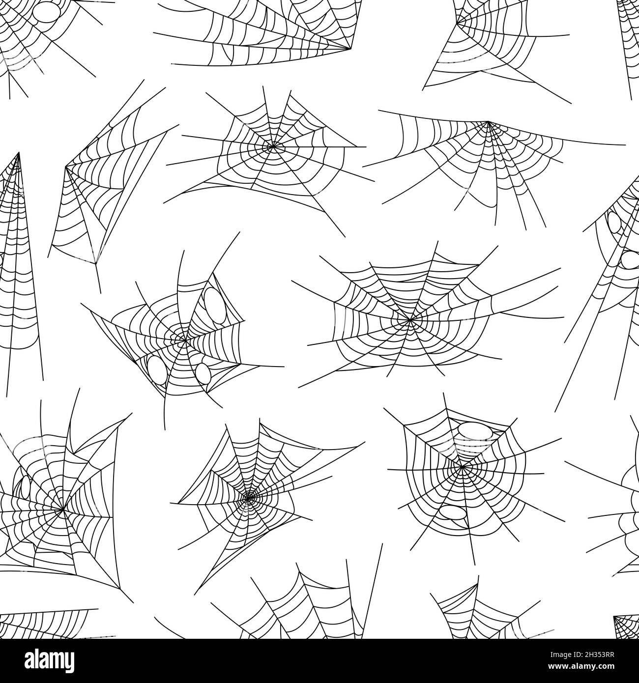 Halloween holiday cobweb and spiderweb net seamless pattern. Vector ...