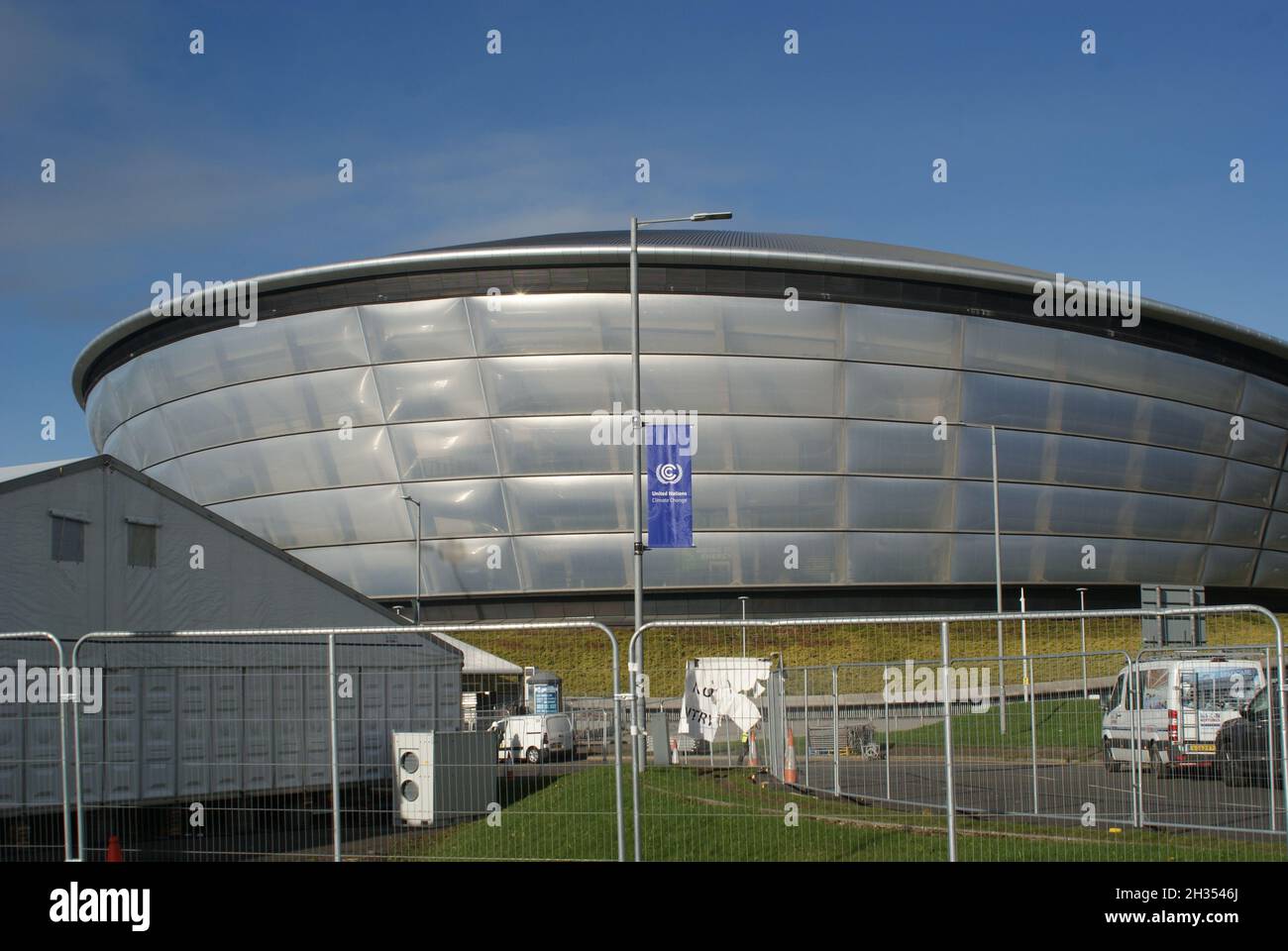 COP26 Glasgow. Ovo Hydro with event signage Stock Photo - Alamy