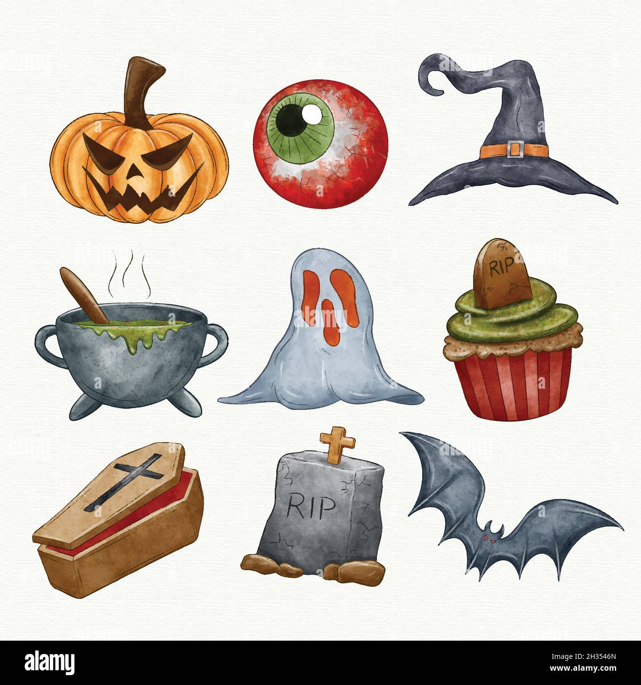halloween element collection design vector illustration Stock Vector ...