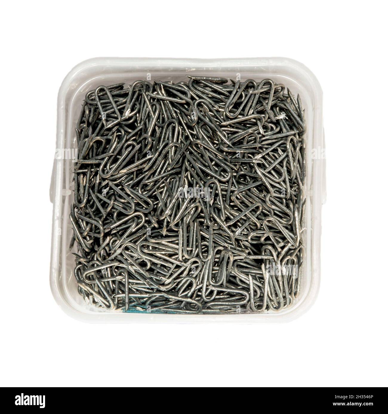 Fencing Staples - Cutout on white background, hardware, fasteners and ...