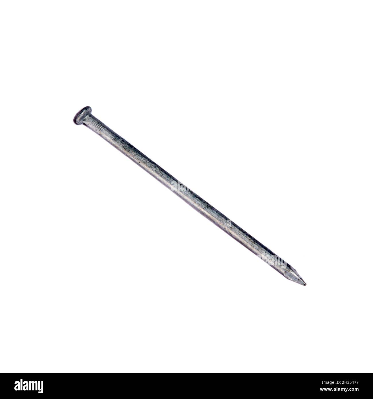 Flat Head Nail - Cutout on white background, hardware, fasteners and ...