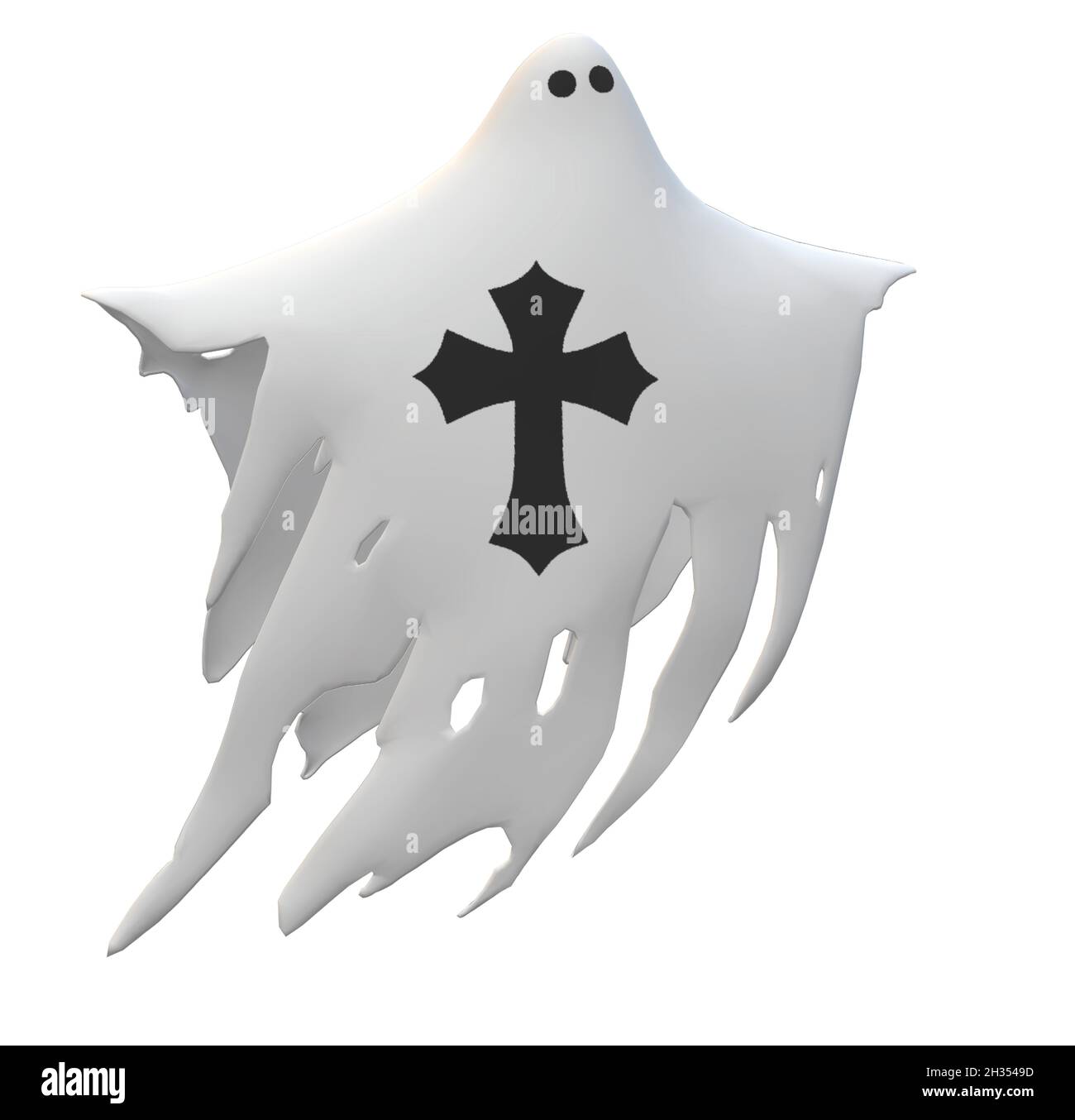 Halloween Ghost With Cross Stock Vector Image & Art - Alamy
