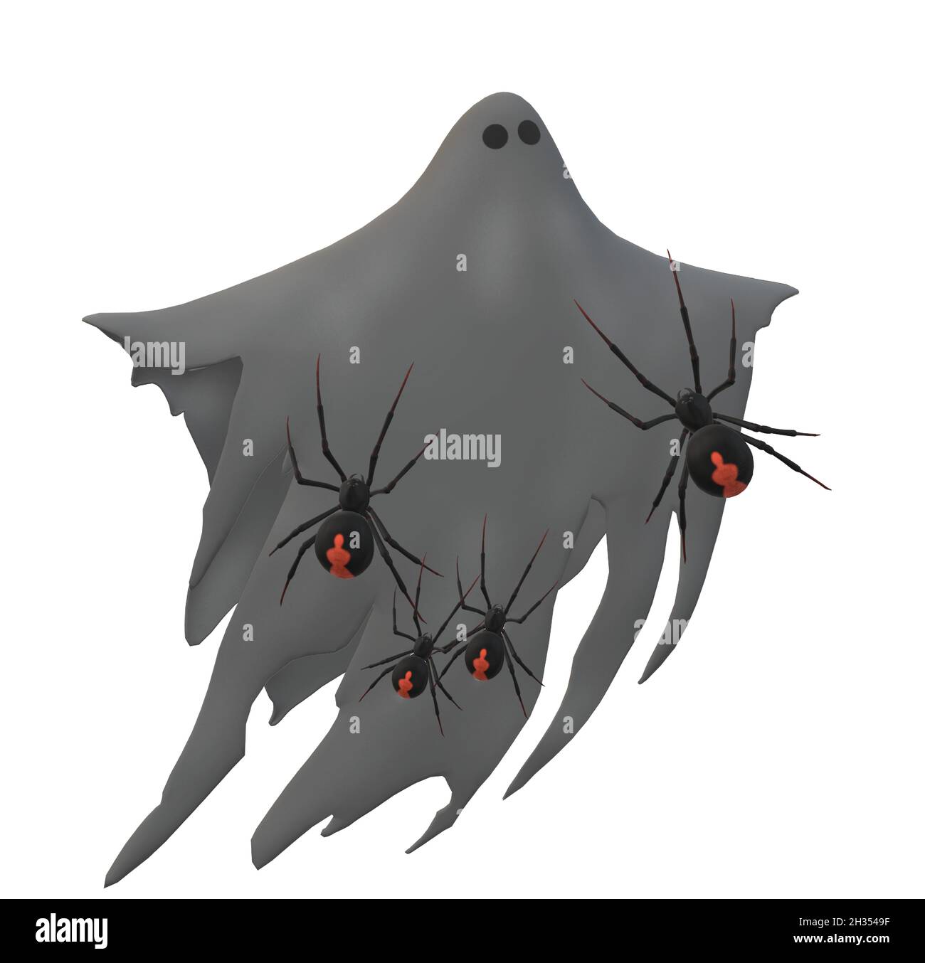 Halloween Ghost With Spiders Stock Vector Image & Art - Alamy