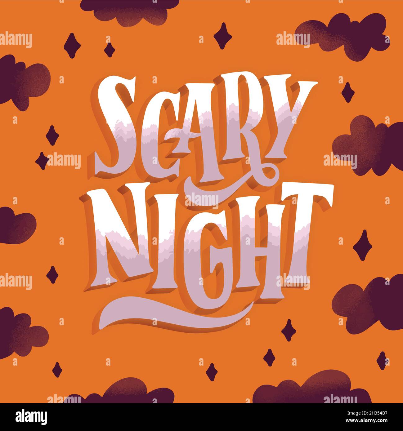 scary night lettering design vector illustration Stock Vector Image ...