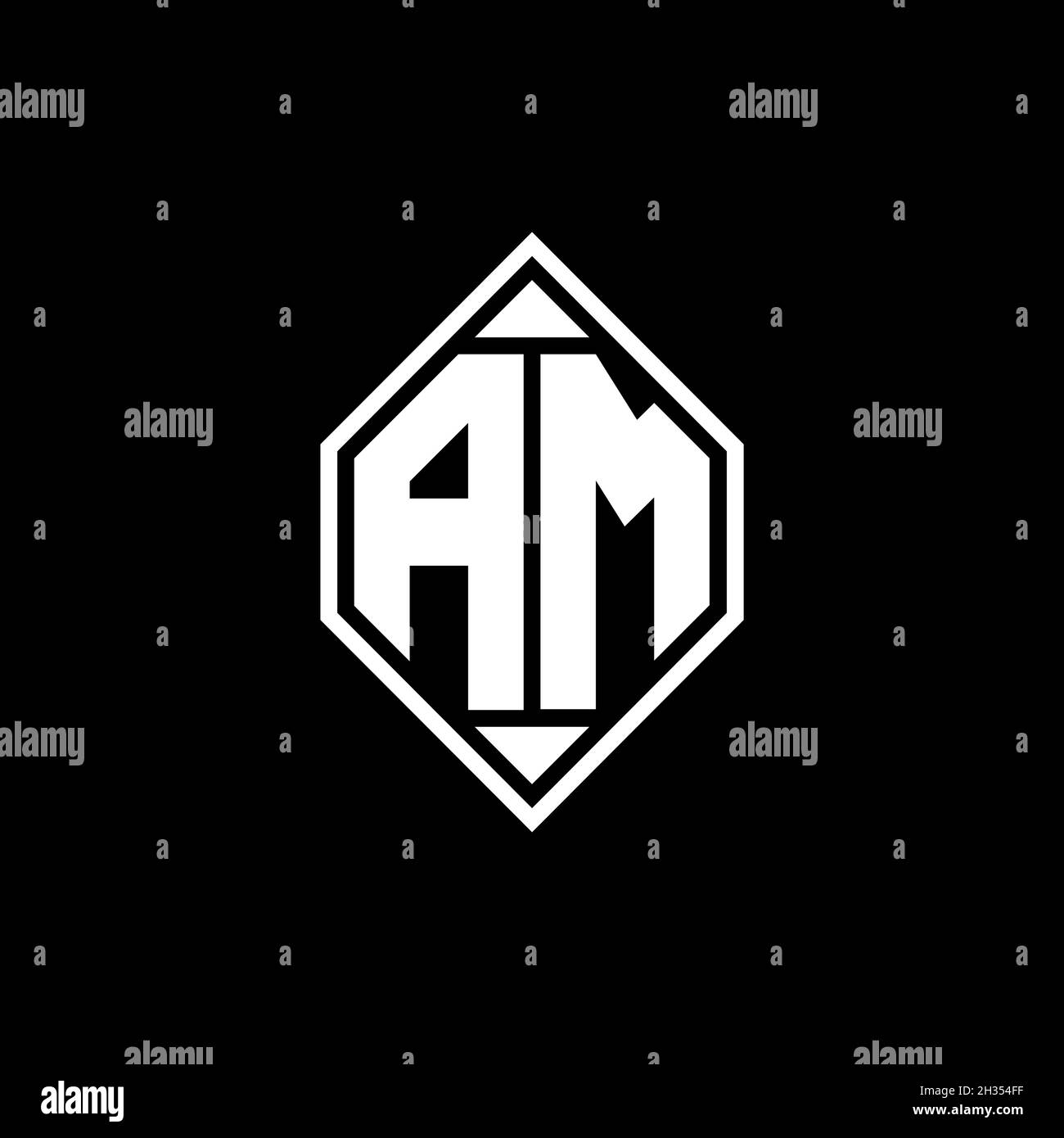 AL Monogram logo letter with Gemoteric line rounded shape style design ...