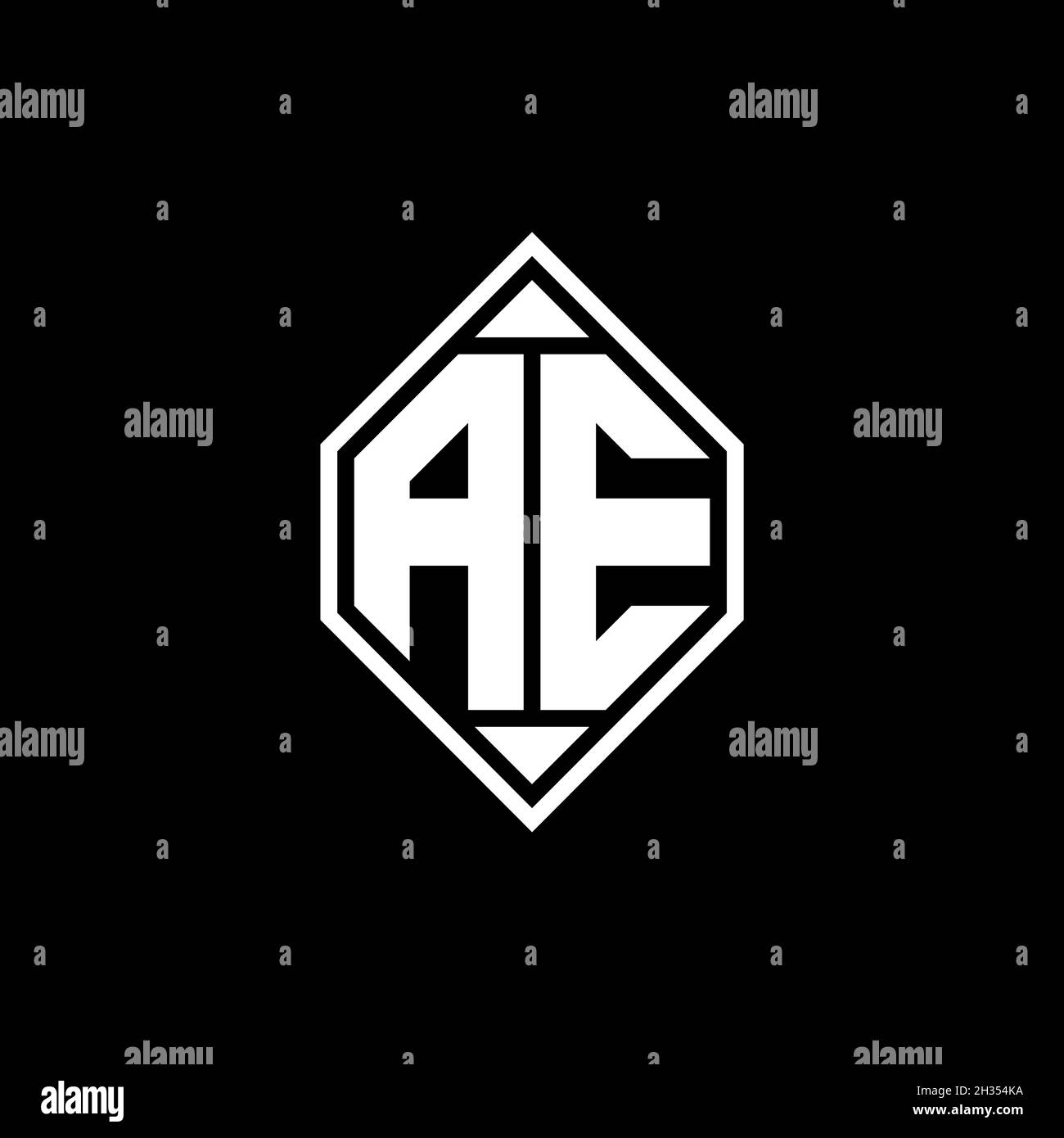 AE Monogram logo letter with Gemoteric line rounded shape style design ...