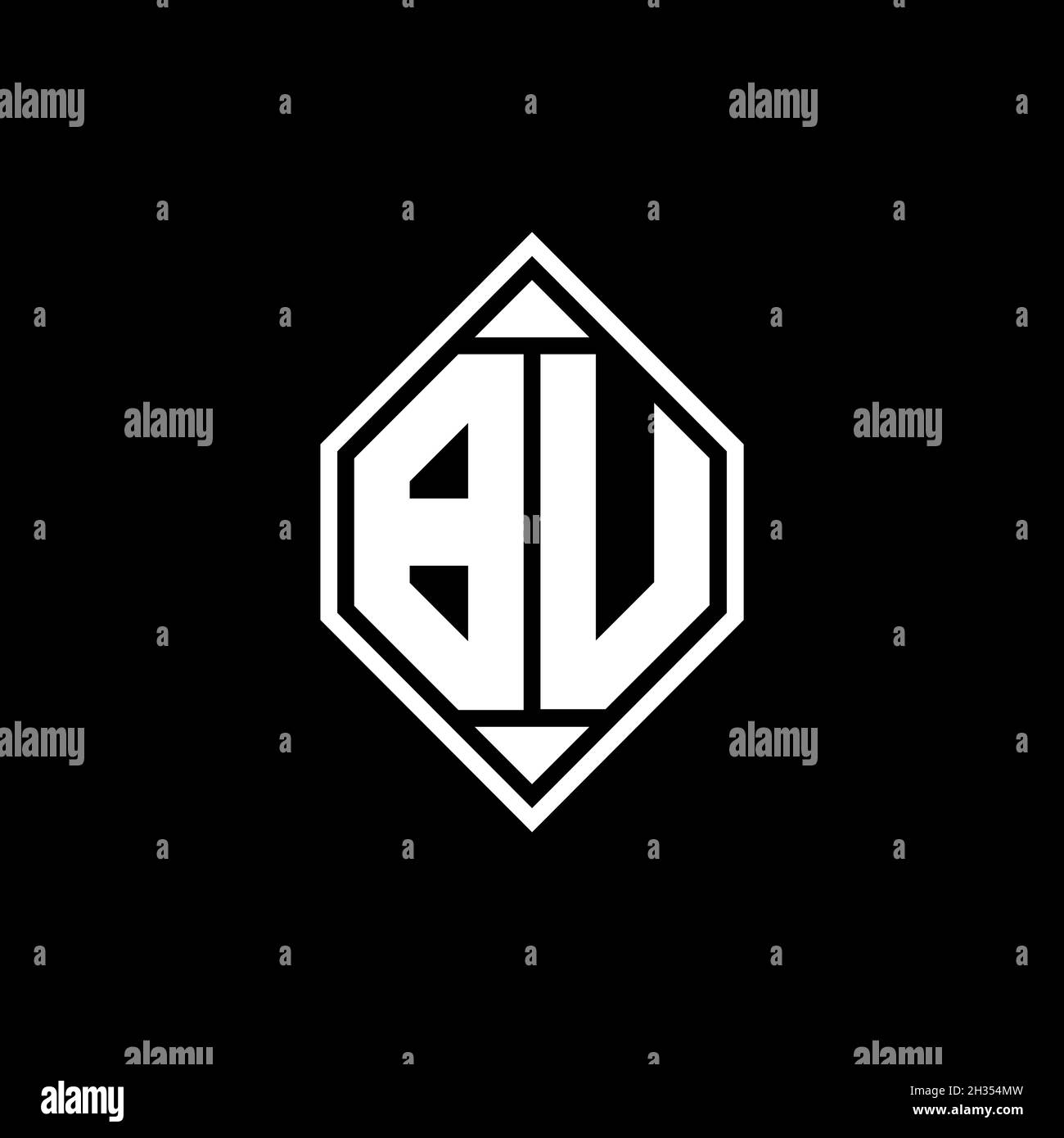 BR Monogram logo letter with Gemoteric line rounded shape style design ...
