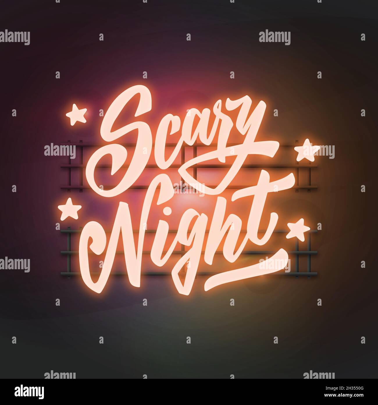 scary night lettering design vector illustration Stock Vector Image ...