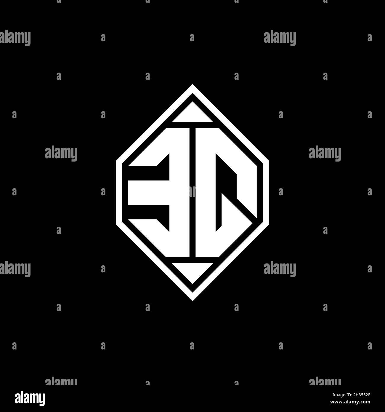 EQ Monogram logo letter with Gemoteric line rounded shape style design ...