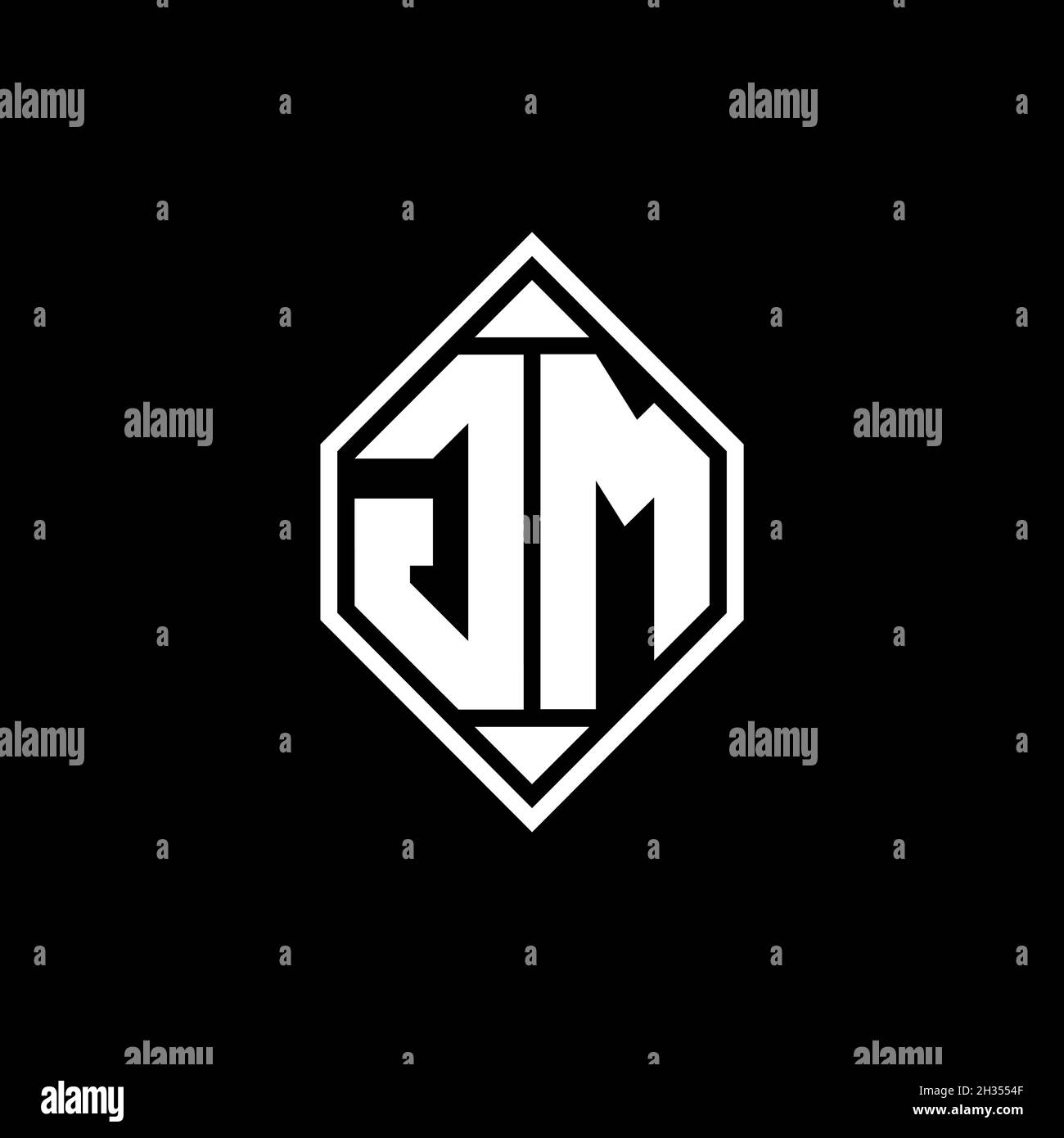 GM Monogram logo letter with Gemoteric line rounded shape style design ...