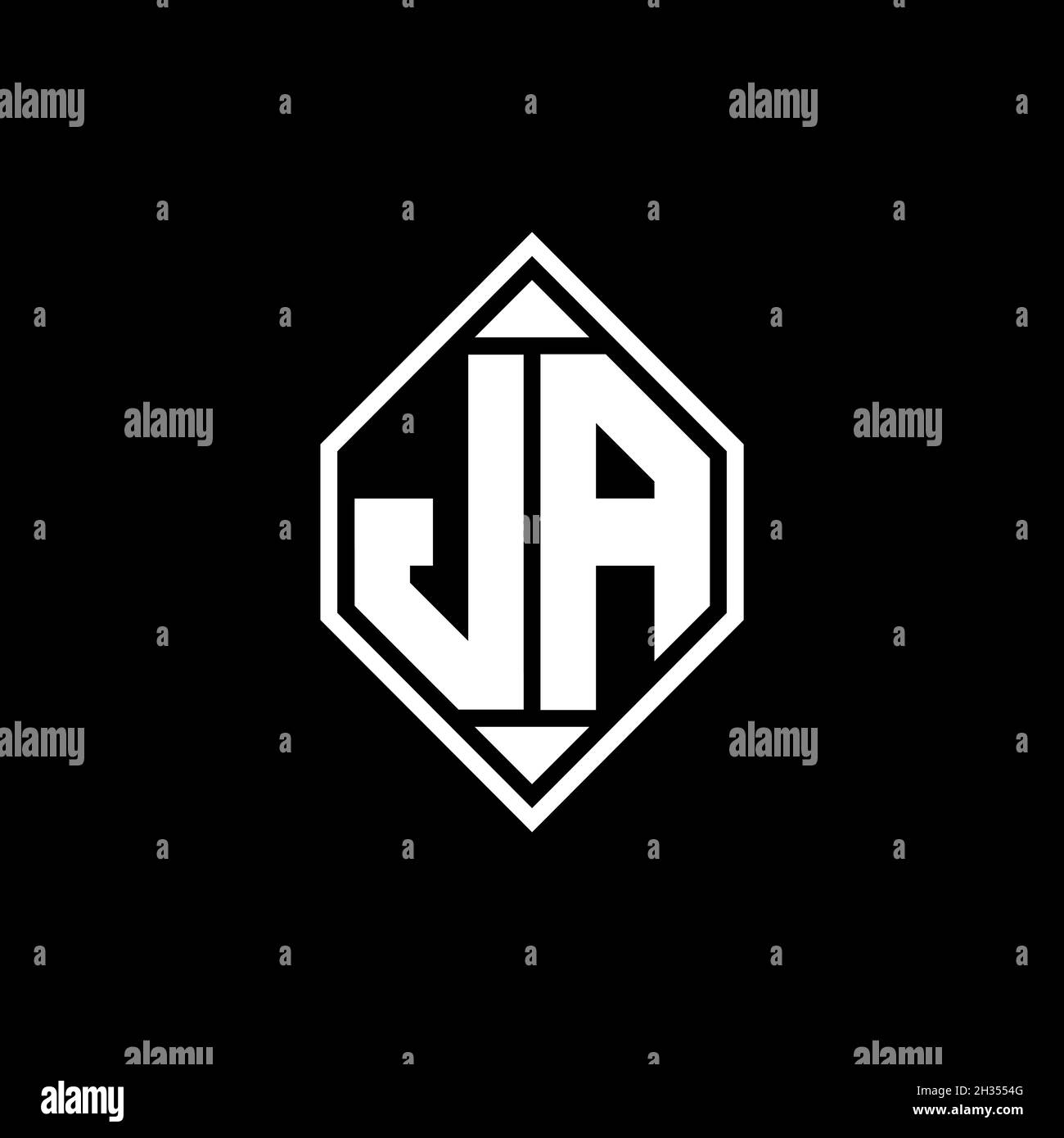 JA Monogram logo letter with Gemoteric line rounded shape style design ...