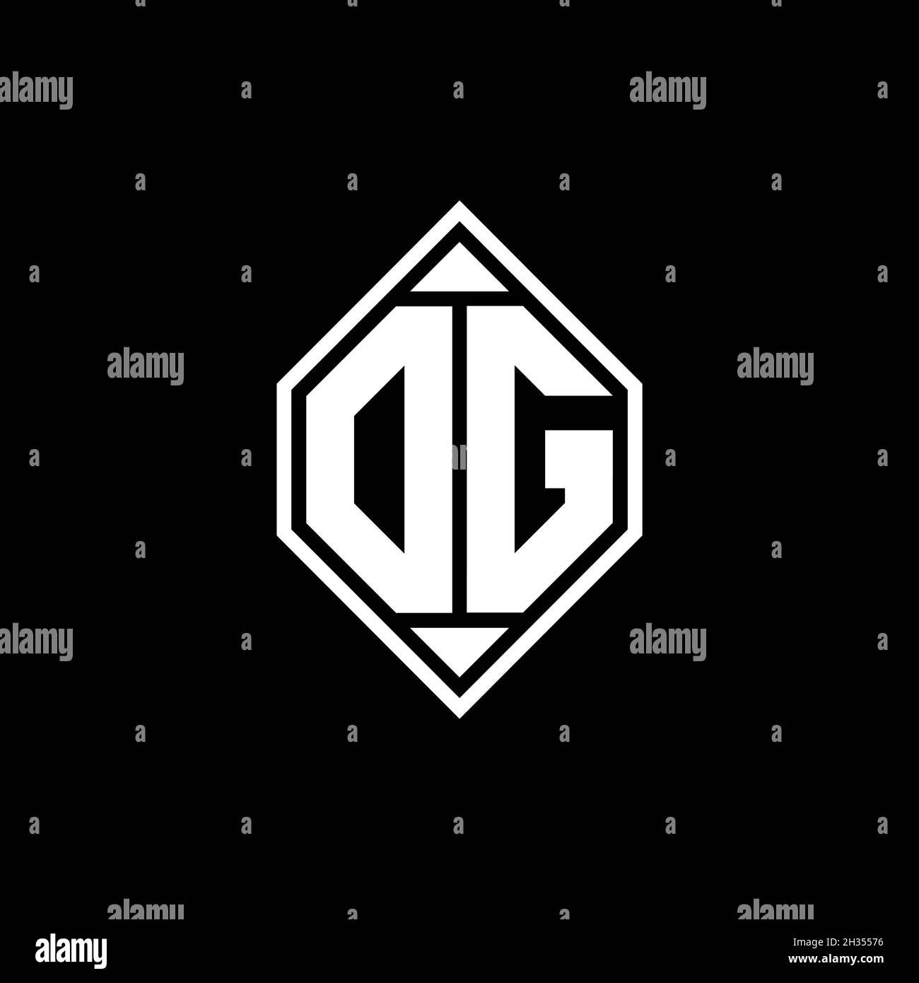 OG Monogram logo letter with Gemoteric line rounded shape style design ...