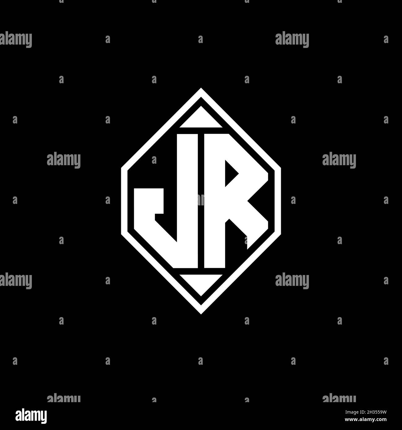 JR Monogram logo letter with Gemoteric line rounded shape style design ...