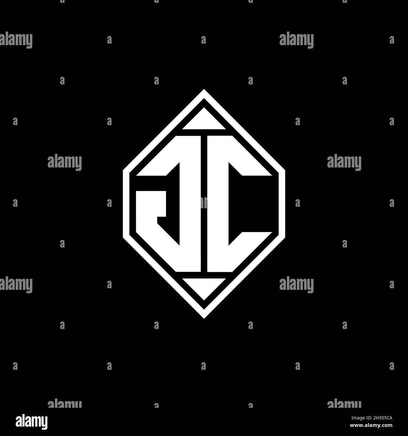 GC Monogram logo letter with Gemoteric line rounded shape style design ...