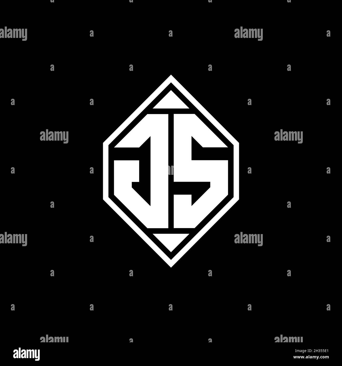 GS Monogram logo letter with Gemoteric line rounded shape style design ...