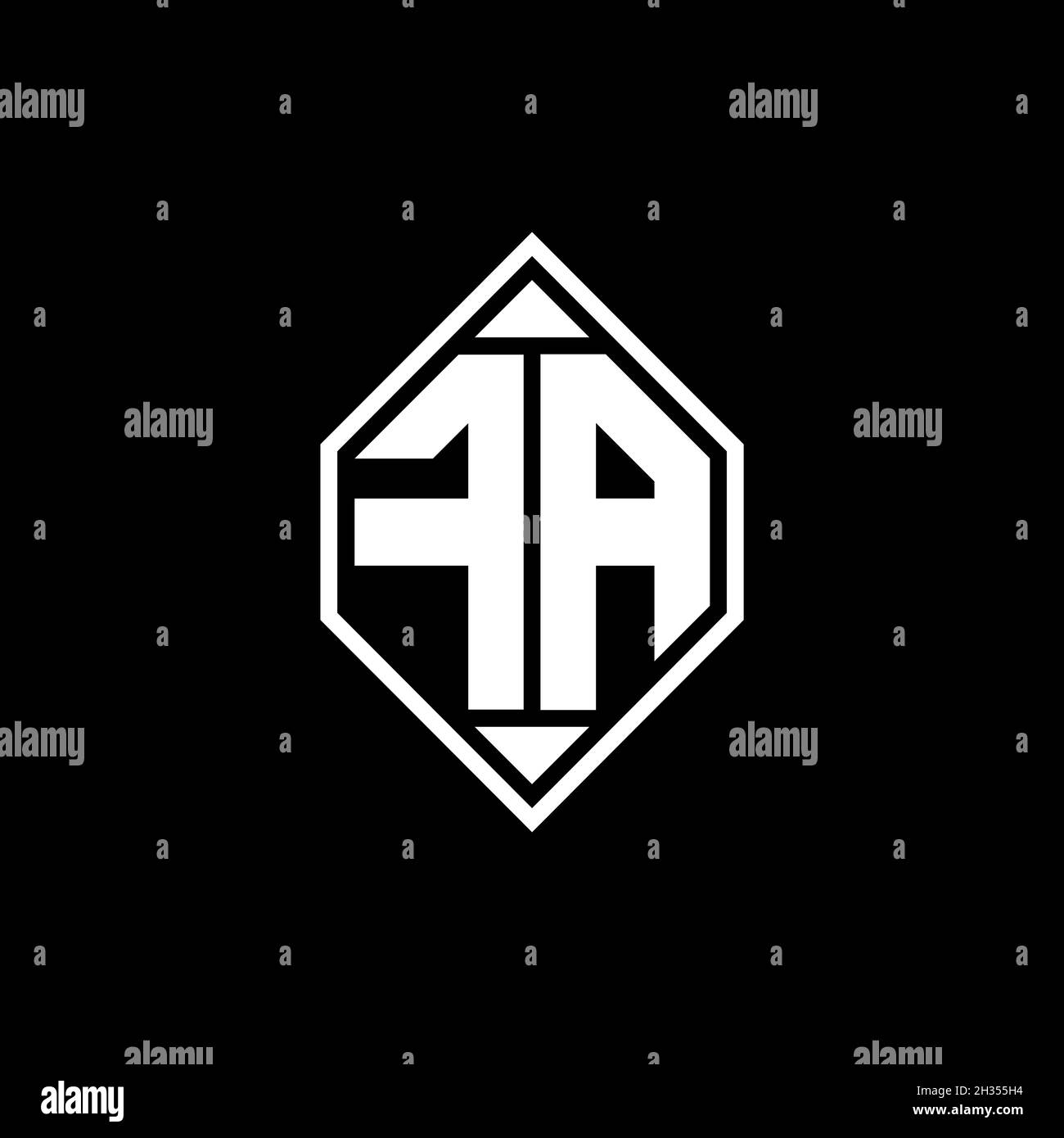 FA Monogram logo letter with Gemoteric line rounded shape style design ...