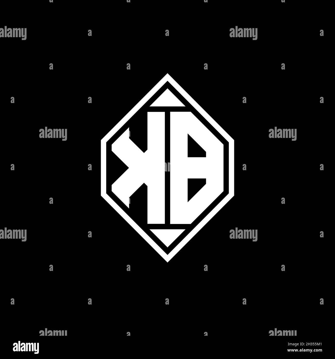 KB Monogram logo letter with Gemoteric line rounded shape style design ...