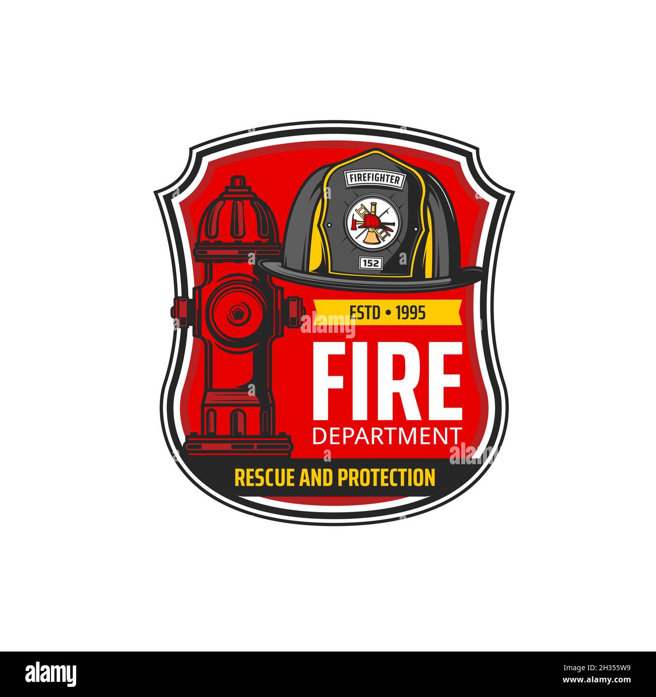 Firefighting department icon. Fire department, emergency rescue service ...
