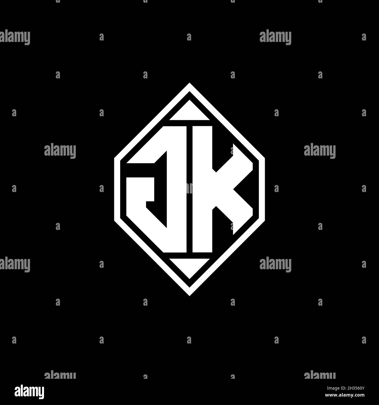 GK Monogram logo letter with Gemoteric line rounded shape style design ...