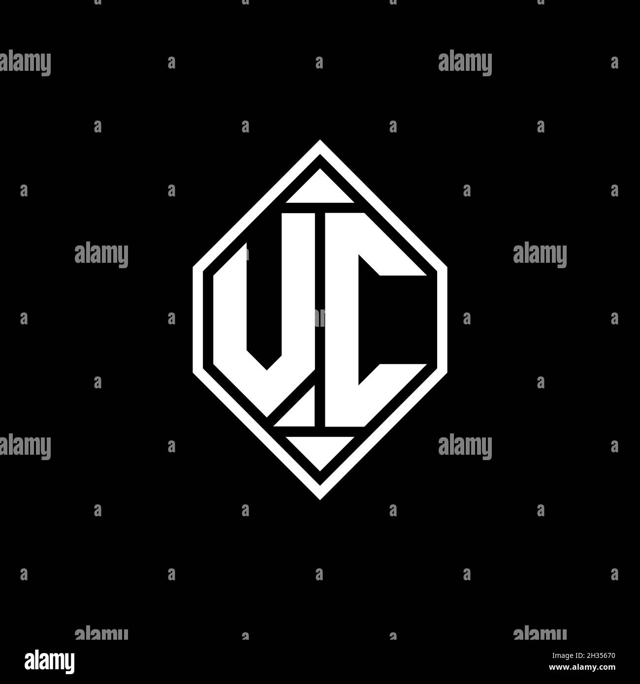 VC Monogram logo letter with Gemoteric line rounded shape style design ...