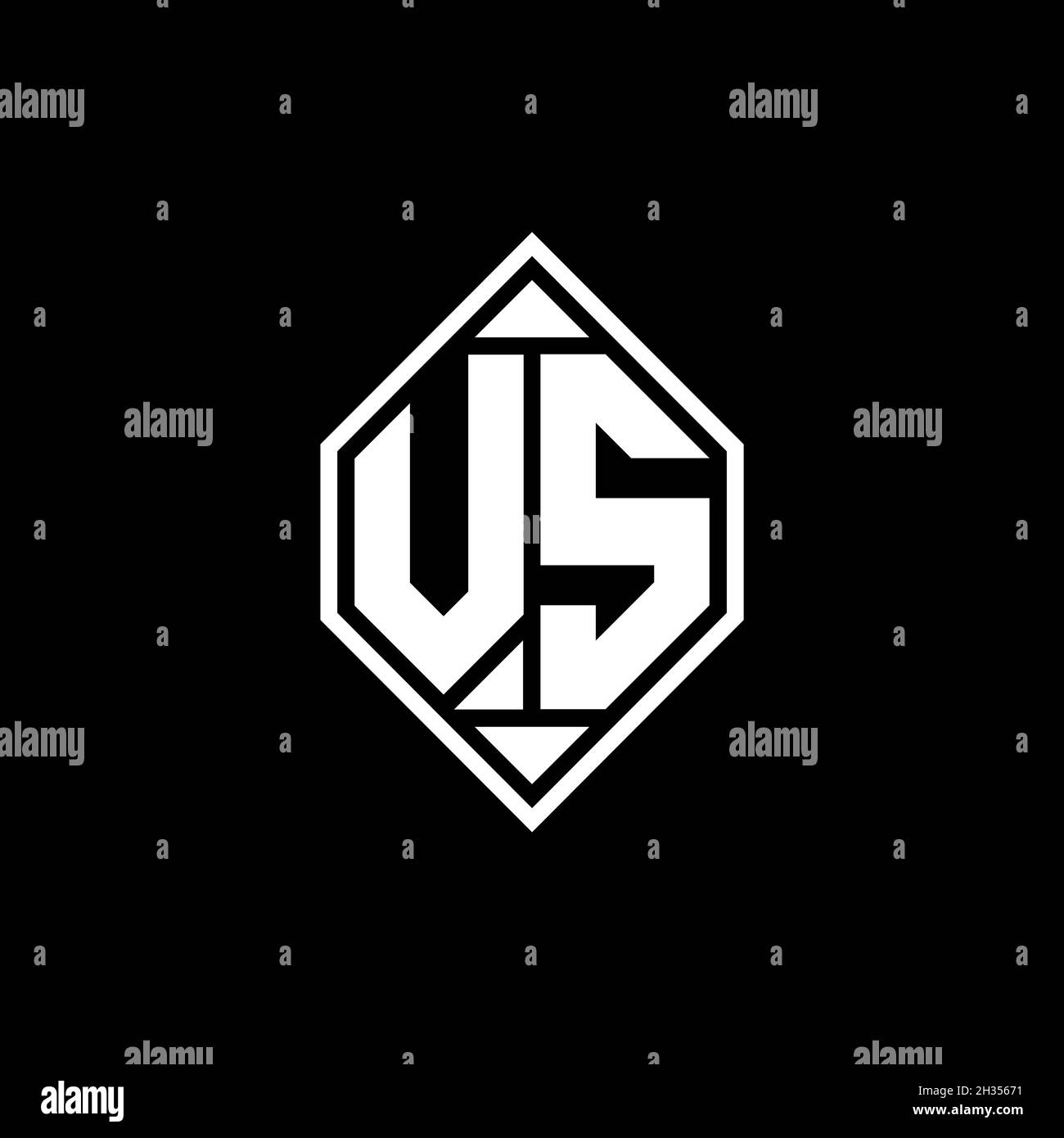 VS Monogram logo letter with Gemoteric line rounded shape style design ...